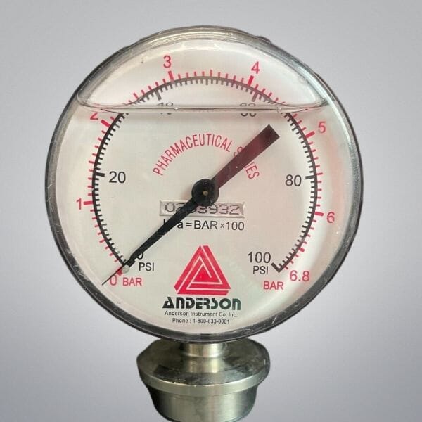 Anderson Pressure Gauge 100 Psi 90 mm Display 2 Inch Tri-Clamp Bottom ...
