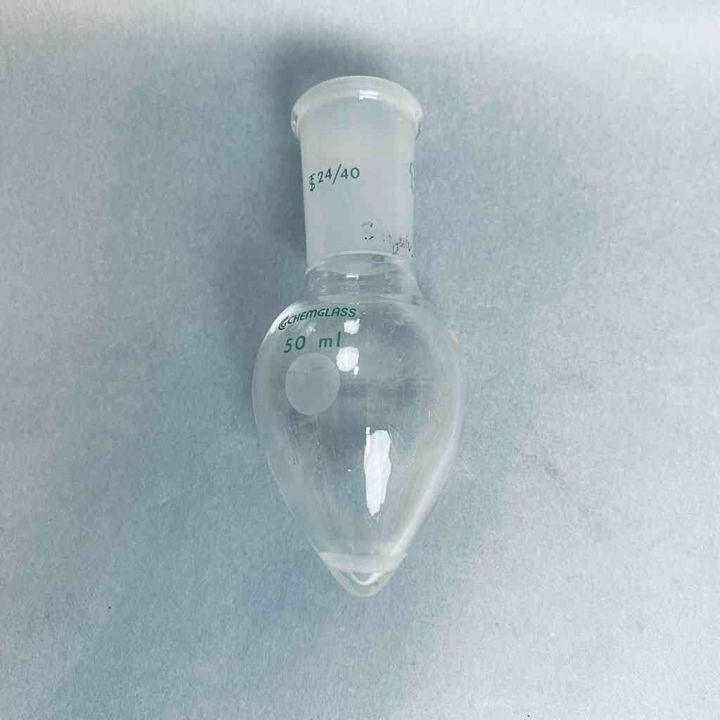 Chemglass Pear Shaped Flask 5 ml Heavy Wall 14/20 Outer Joint — Life ...