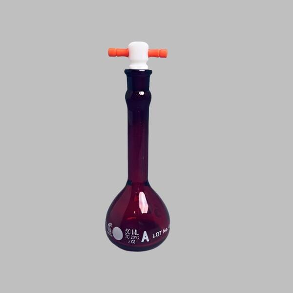 Chemglass Volumetric Flask 50 ml Grade A with PTFE Stopper — Life ...