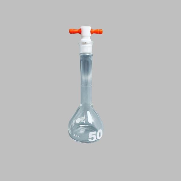 Chemglass Volumetric Flask 50 ml Grade A with PTFE Stopper — Life ...