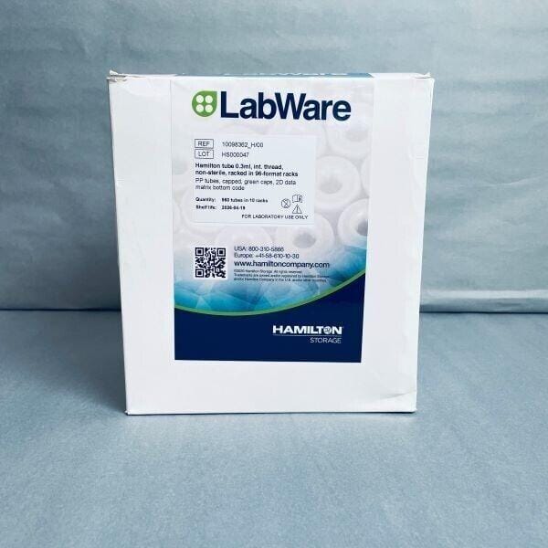 Hamilton Tube 0.3 ml Internal Thread Green Cap 10 Racks with 96 Tubes ...