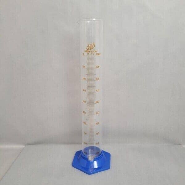 LabZap Graduated Cylinder 1000 ml Class B Polystyrene with Removable B ...