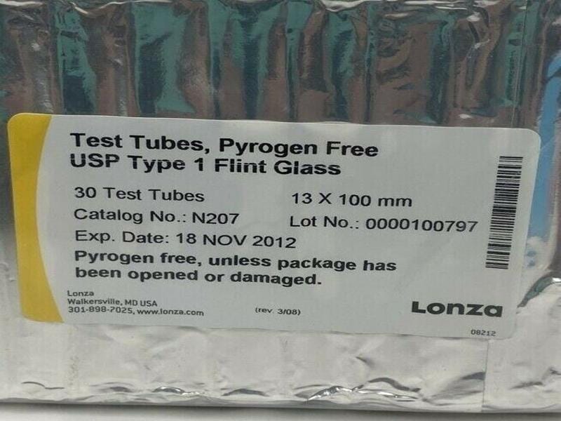 Lonza N207 Dilution Tubes Pyrogen Free 13 mm x 100 mm Pack of 30 — Life Sciences Trading