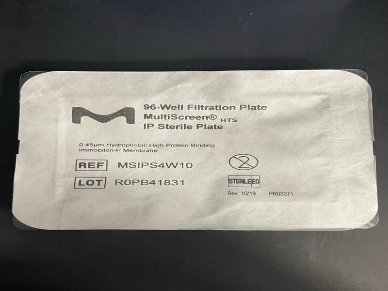 "Millipore MSIPS4W10 MulitScreen Filter Plate 96 Well 0.45um PVDF (Pack ...