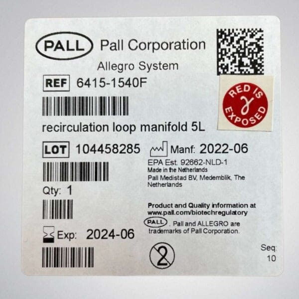 Pall Allegro Recirculation Loop Manifold 5L — Life Sciences Trading