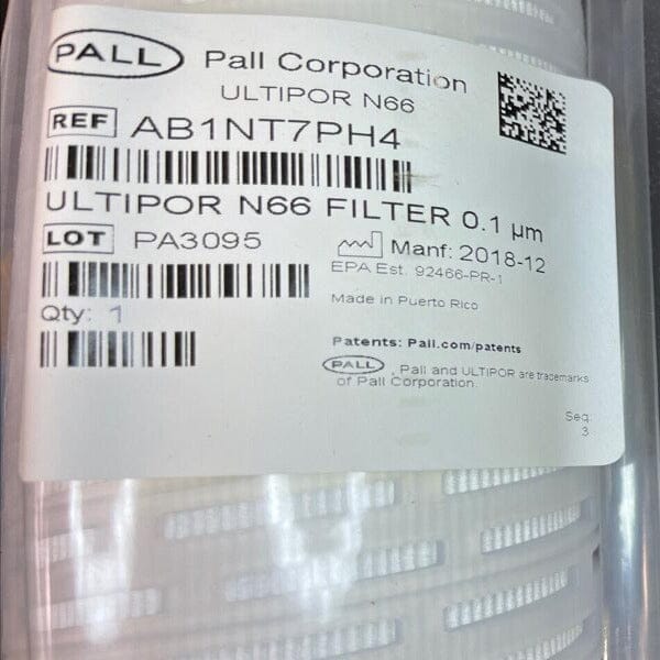 Pall Filter Cartridge 0.1 um Ultipor N66 — Life Sciences Trading