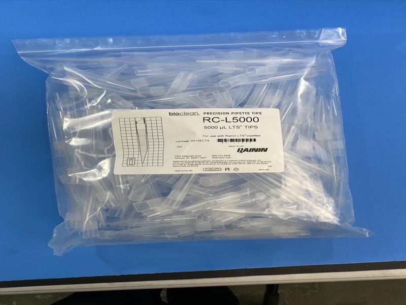 Rainin Pipette Tips BioClean 5000 ul 4 Packs with 250 Tips Each — Life ...