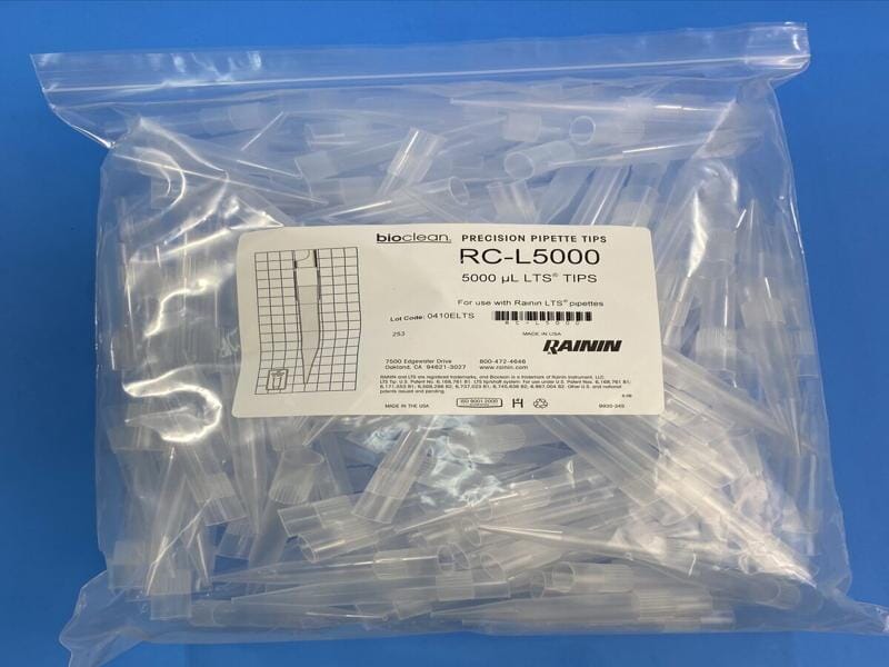 Rainin Pipette Tips BioClean 5000 ul 4 Packs with 250 Tips Each — Life ...