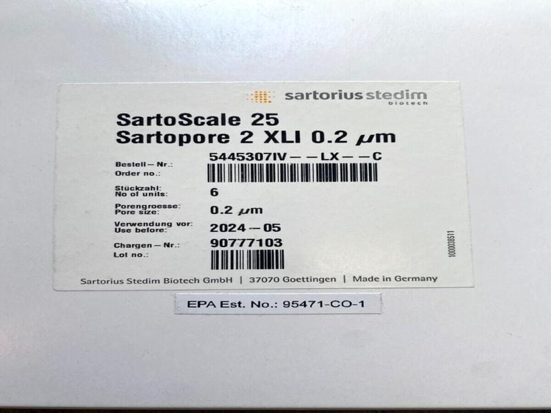 "Sartorius 5445307IV-LX-C Filter Capsule Sartopore 2 XLI 0.2um - Pack ...