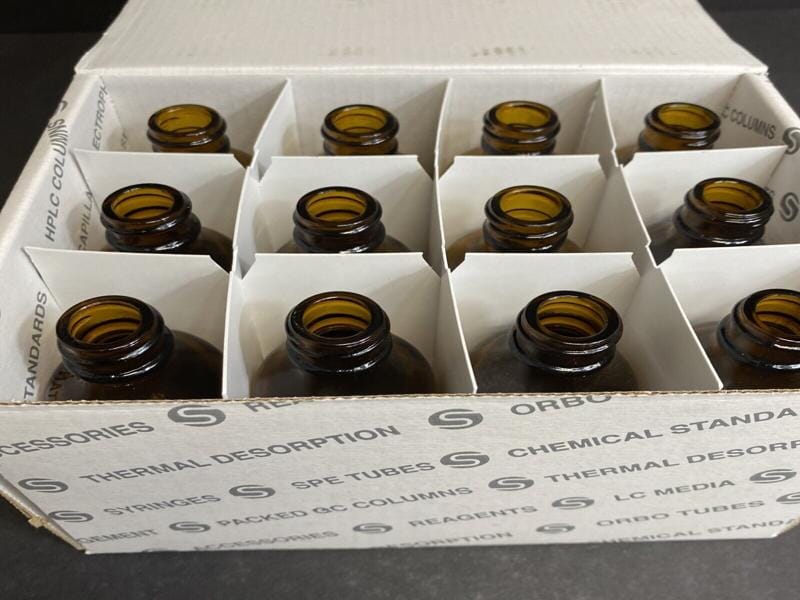 Supelco 23229 Amber Glass Bottle 2 oz with Crimp Cap Neck - Pack of 12 ...