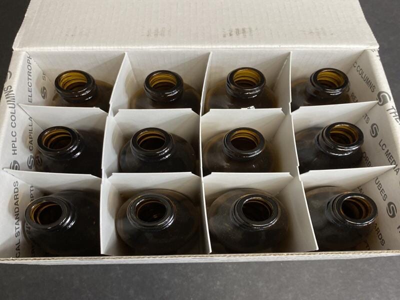 Supelco 23229 Amber Glass Bottle 2 oz with Crimp Cap Neck - Pack of 12 ...