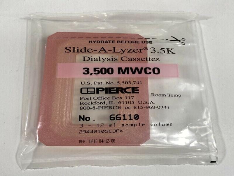 Thermo Scientific Slide-A-Lyzer Dialysis Cassette 3.5K MWCO 12ml (Pack ...