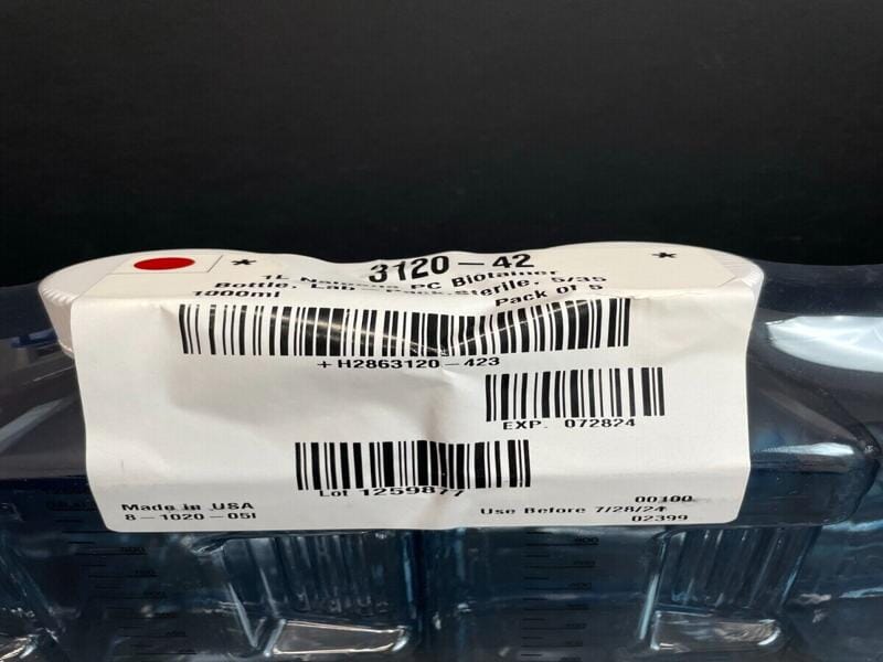 Thermo Scientific 3120-42 Square Bottle 1L Polycarbonate Sterile - 30 ...