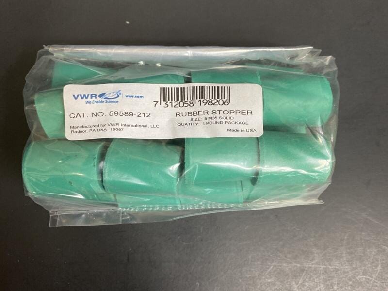 VWR Rubber Stopper 23mm Green - Pack of 25 Stoppers — Life Sciences Trading