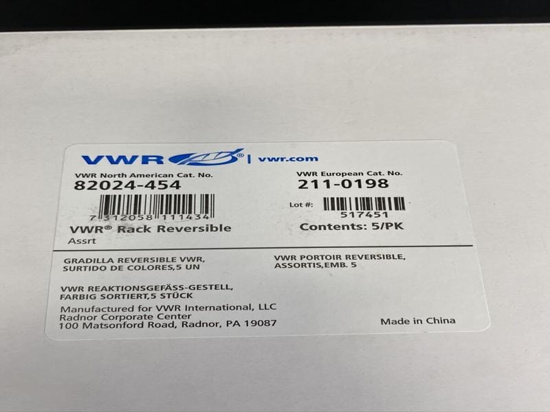 VWR Tube Rack with Lid - Reversible 0.2-1.5ml Tubes - Assorted Colors ...