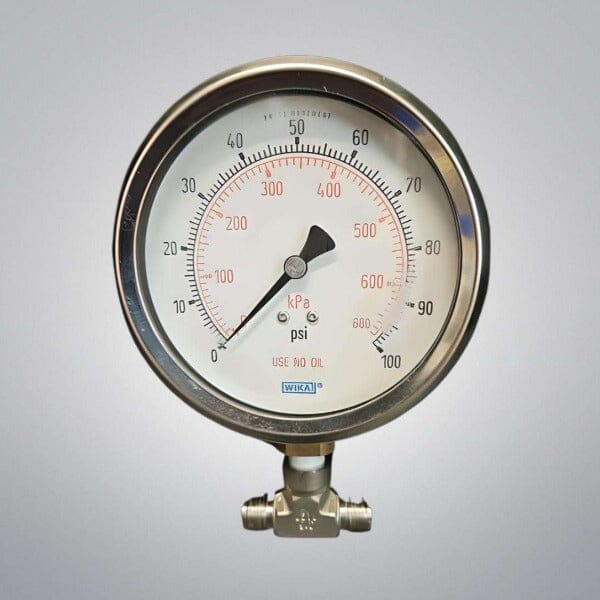 WIKA Pressure Gauge 100 Psi 110 mm Display 1/2 Inch Thread — Life ...
