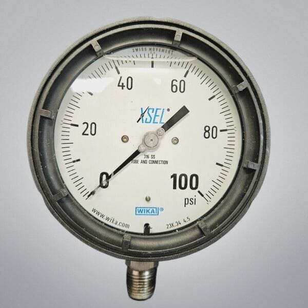 WIKA XSEL Pressure Gauge 100 PSI 1/4 Inch Male Thread — Life Sciences ...